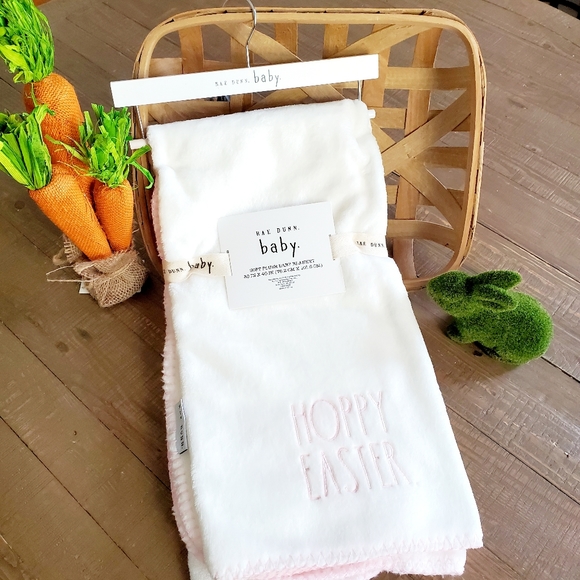 Rae Dunn | Bedding | Rae Dunn Embroidered Hoppy Easter Plush Baby ...